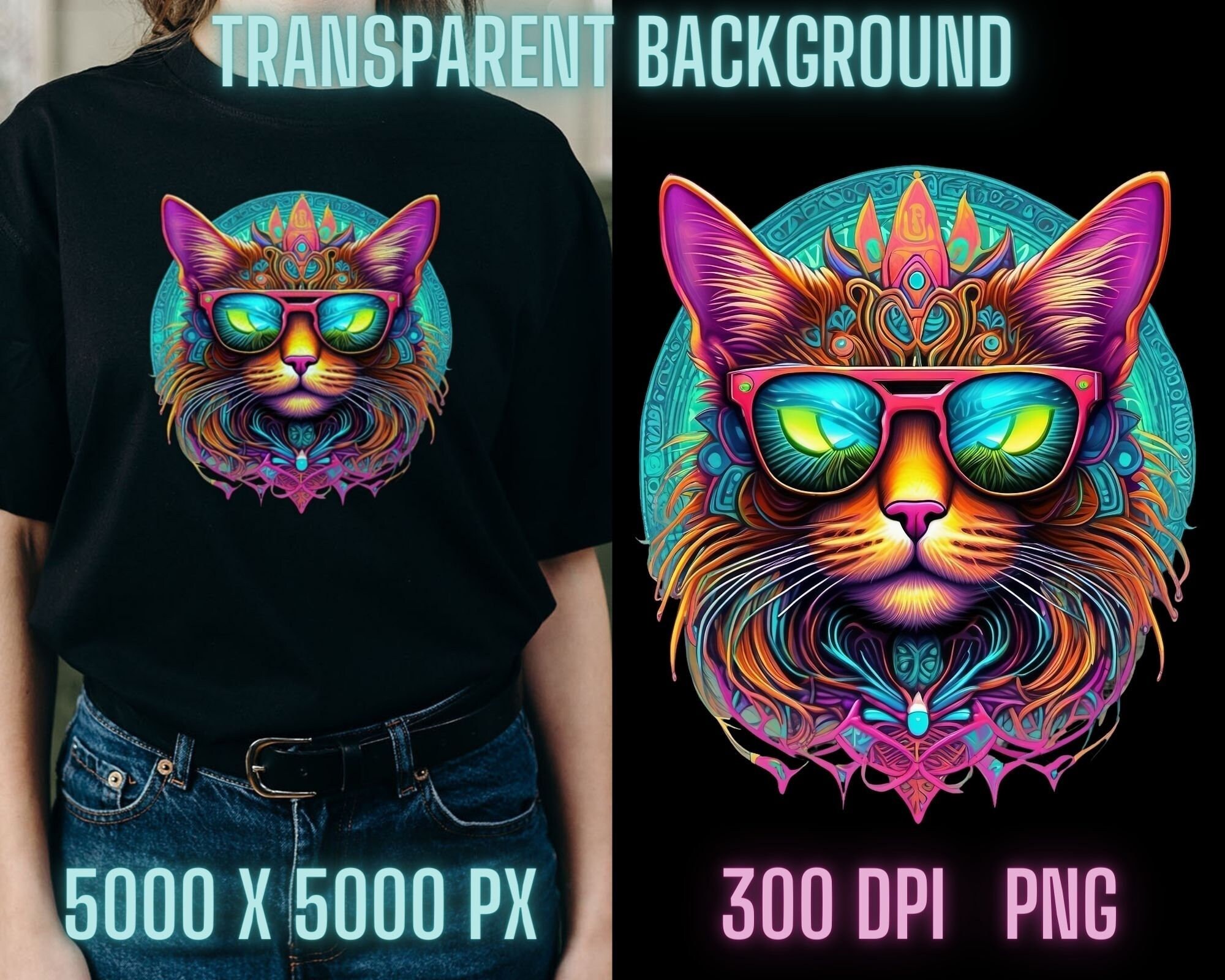 Cool Cat Shirt Png Files for Sublimation Shirt Designs - Etsy