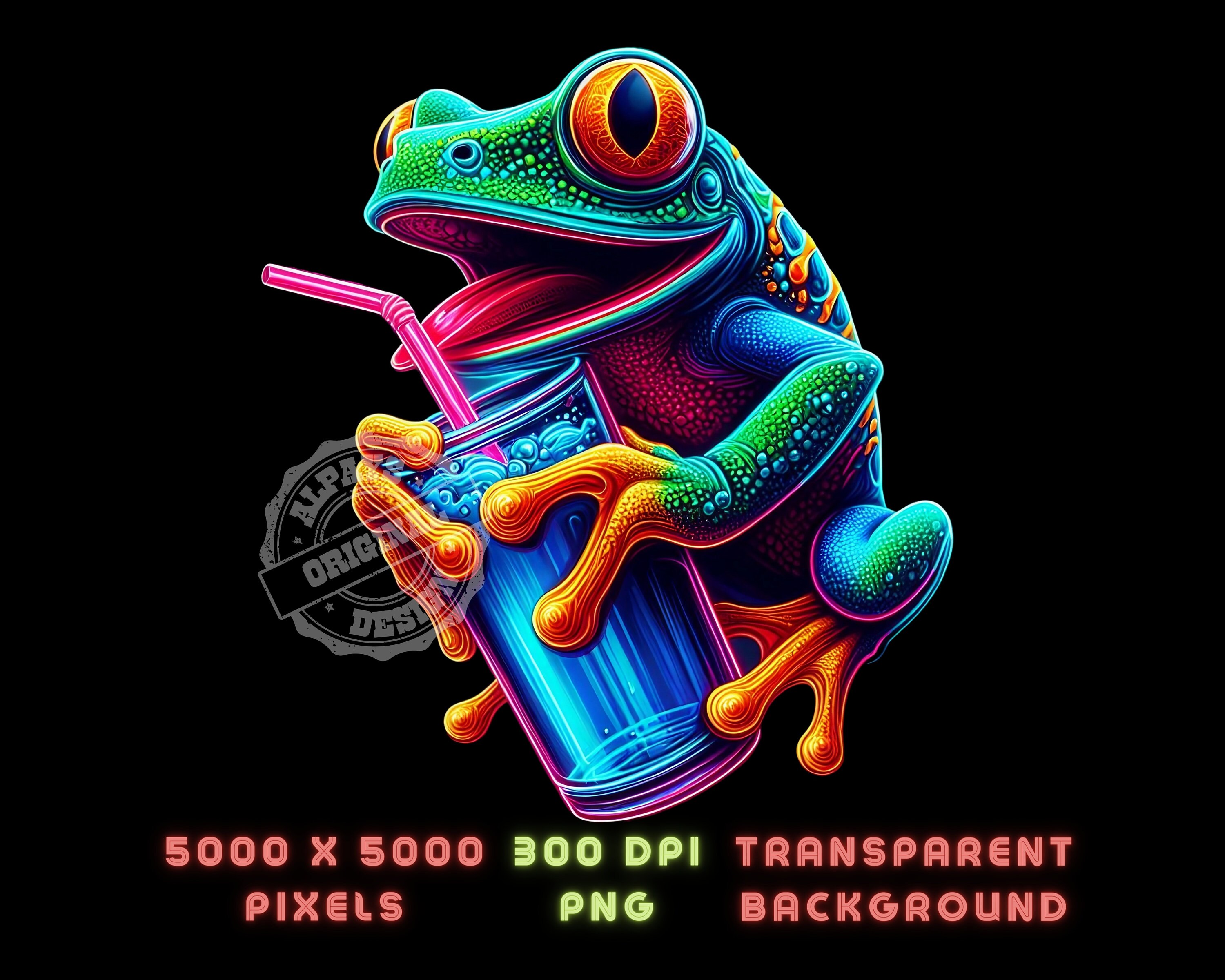Neon Frog Png Files for Sublimation Neon Frog Shirt Png Colorful Shirt ...