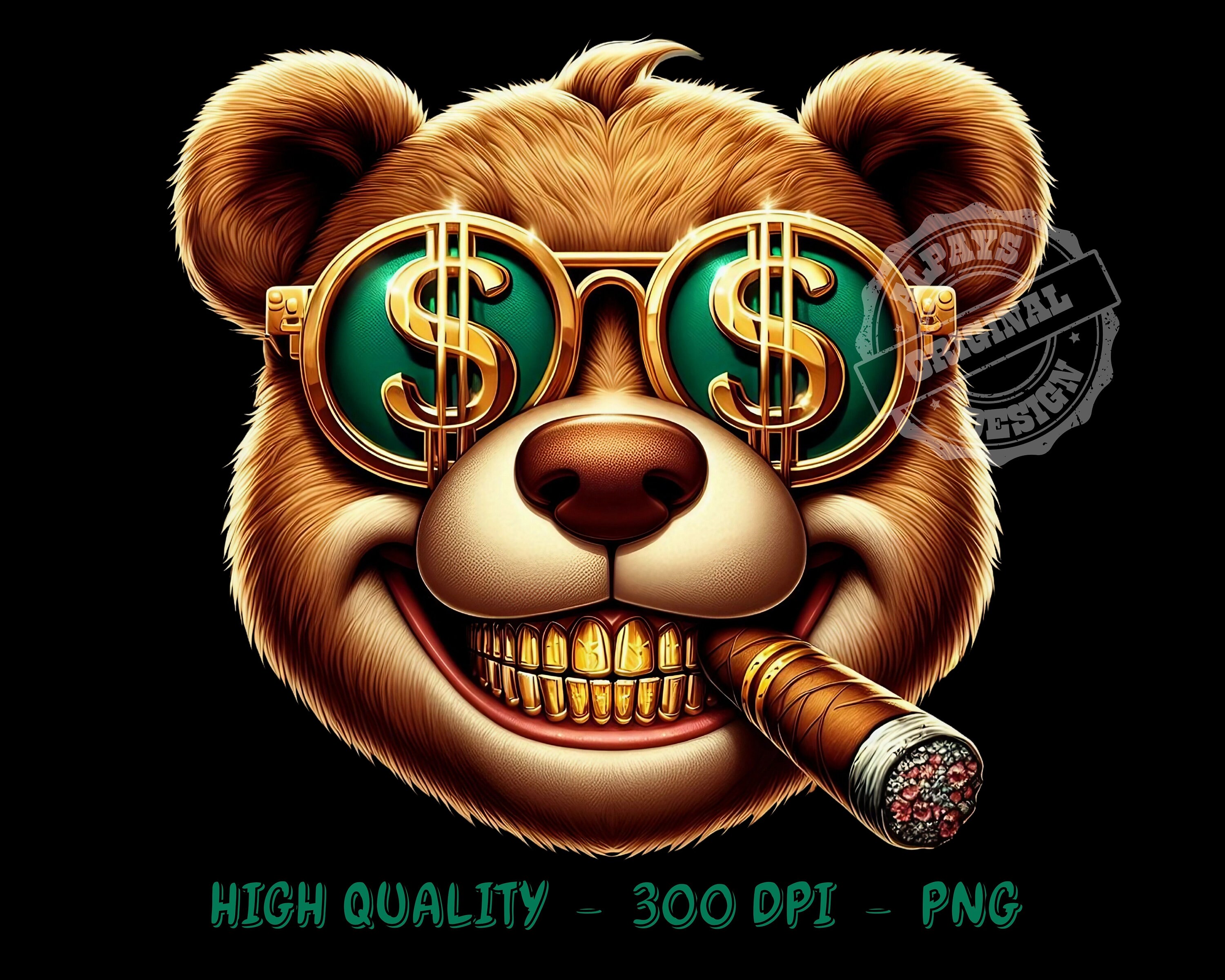 Cigar Teddy Bear, Dollars Bear PNG, Rich Teddy Bear, Teddy Bear Face ...