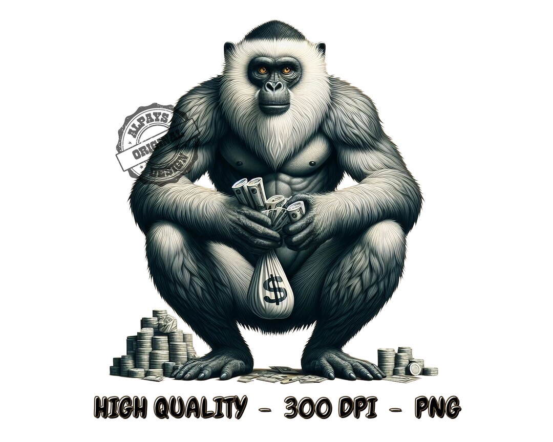 Money Monkey PNG, Rich Ape Design, Sublimation Graphics (digital ...