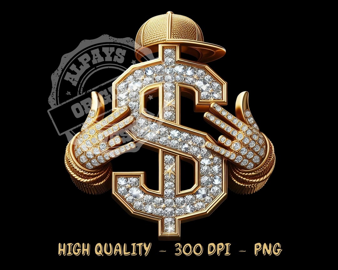 Hip Hop Dollar Sign Glitter PNG, Sublimation Design - Etsy