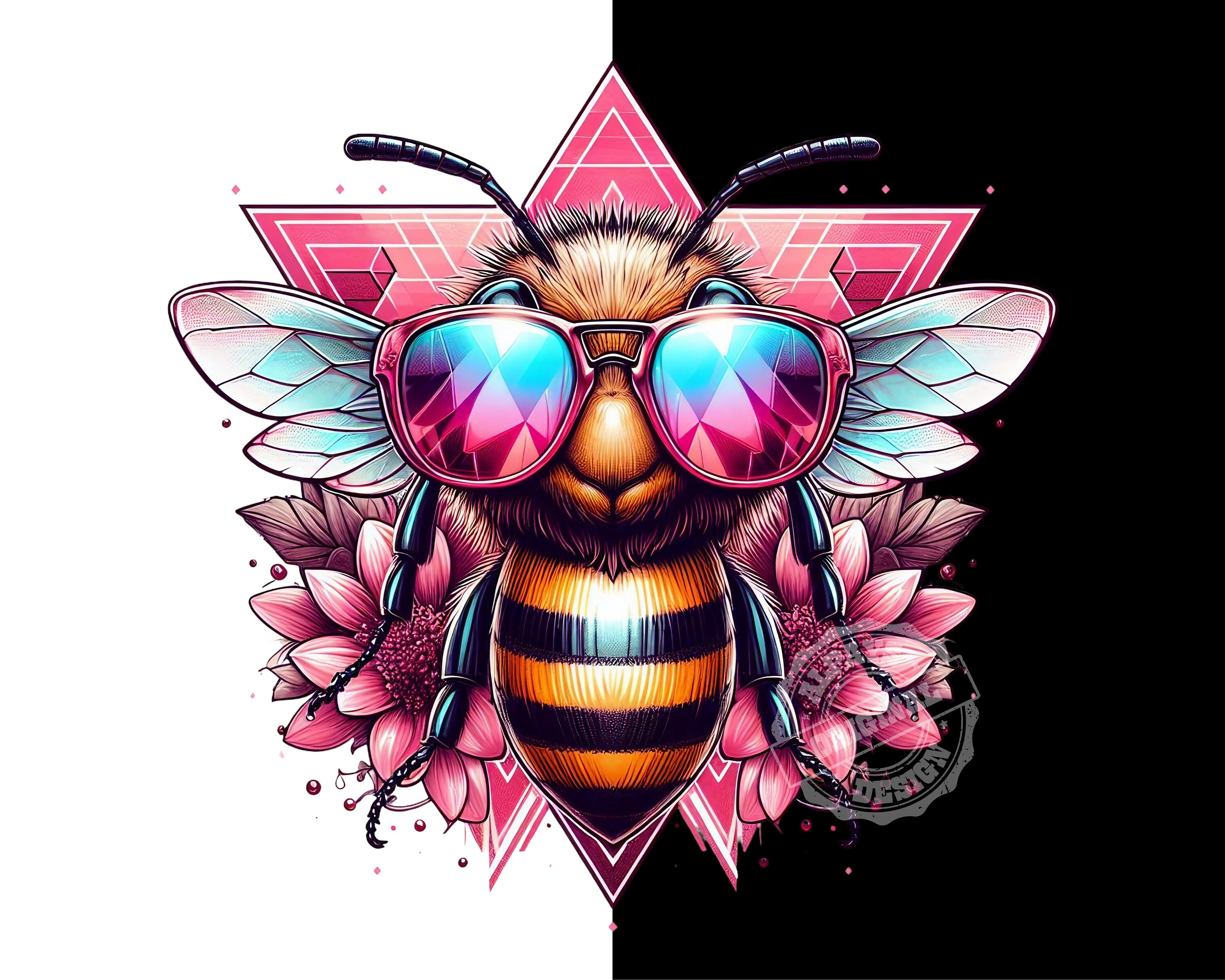 Pink Bee Png Files for Sublimation Shirt Designs Pink Shirt Designs Dtf ...
