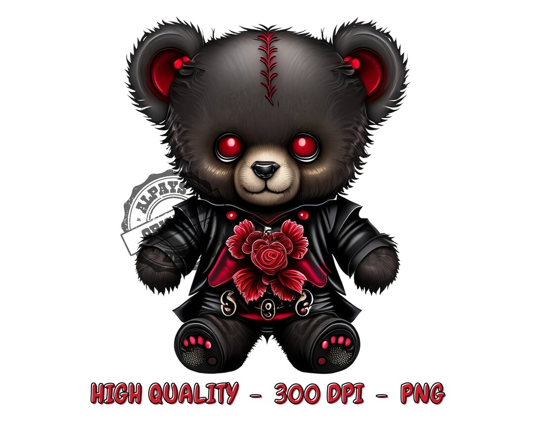 Vamp Teddy Bear Png Files for Shirt Apparel Designs Shirt Design ...