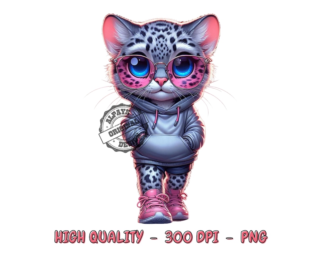 Cute Leopard Girl PNG, Hoodie Design (digital Download) - Etsy