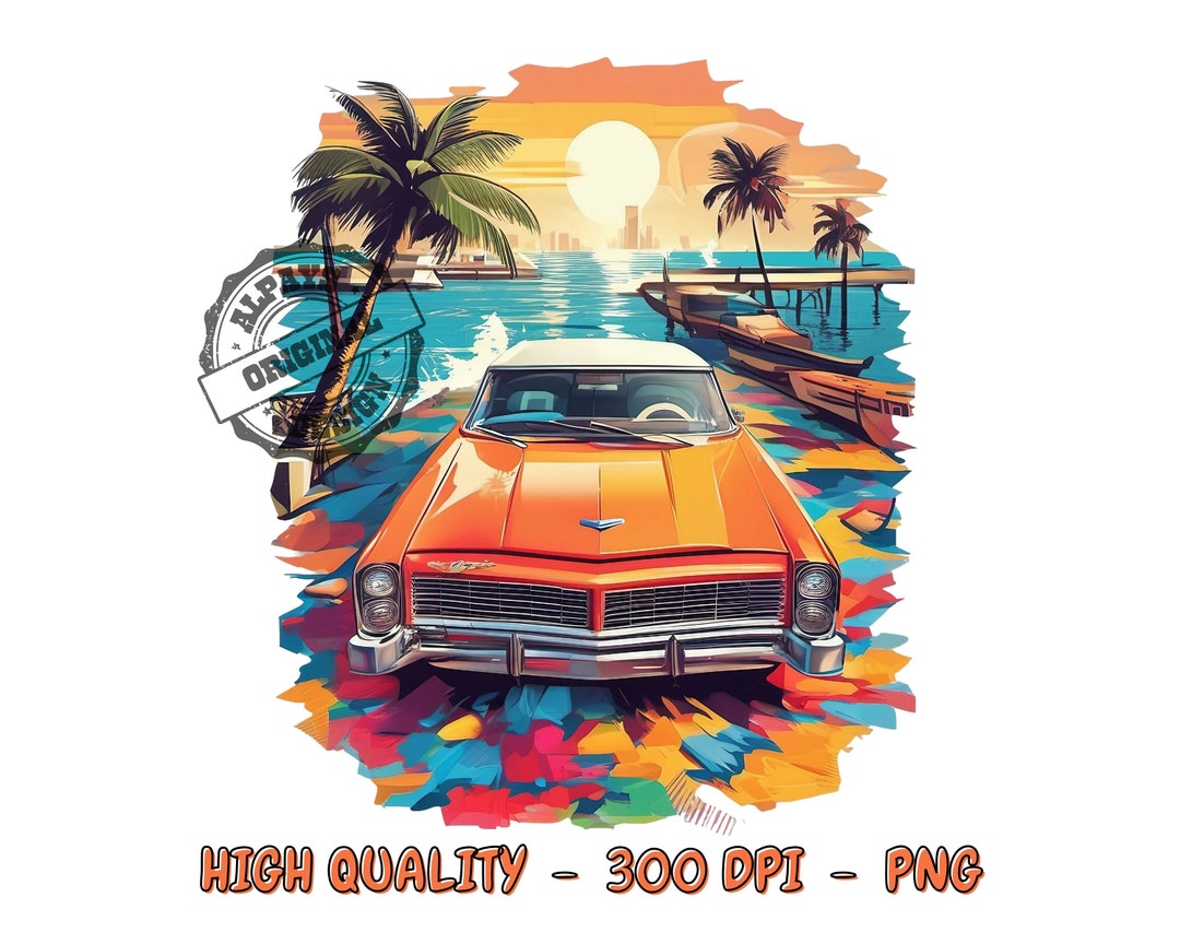 Retro Car Shirt Png Files for Sublimation Shirt Designs Streetwear ...