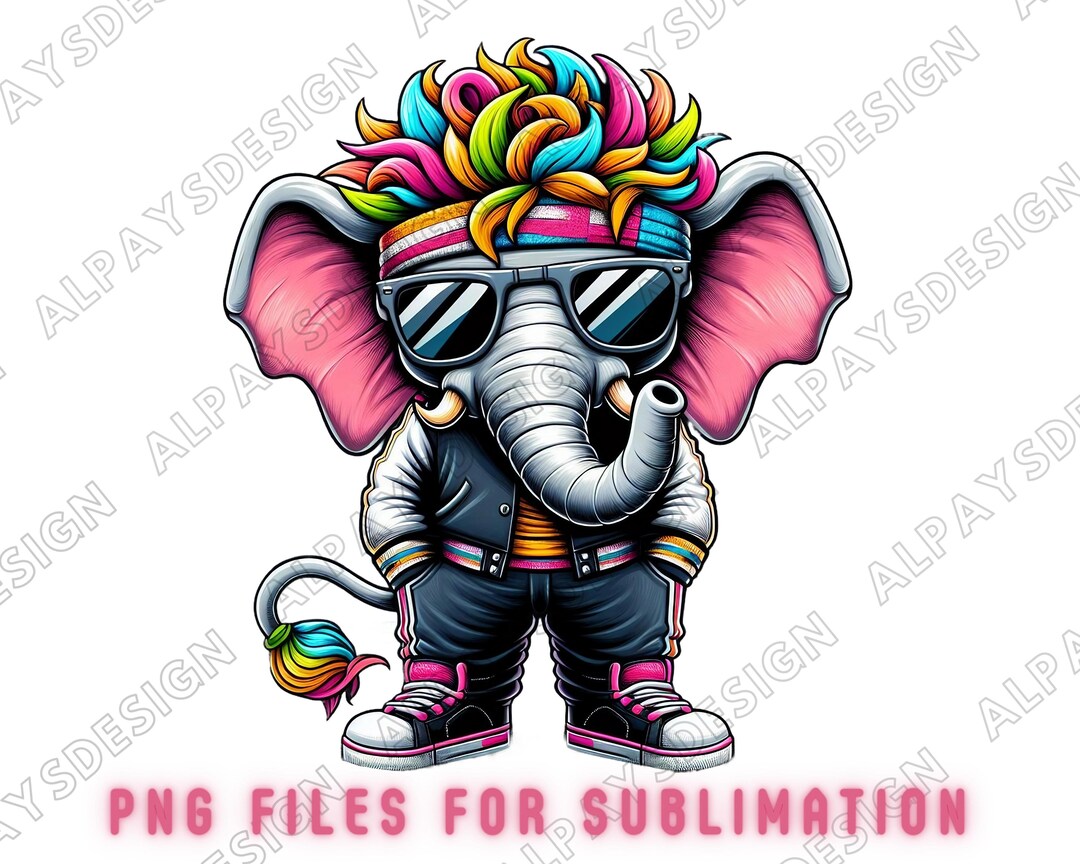 Colorful Elephant Png for Shirt, Png Files for Sublimation, Elephant ...