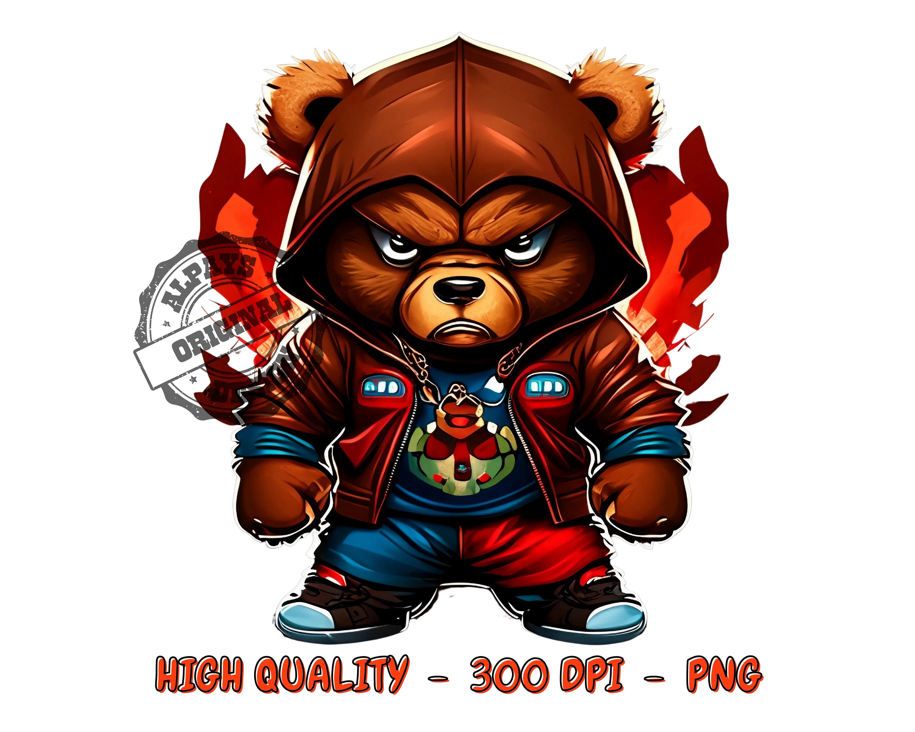 Angry Teddy Bear Png Files for Sublimation Dtf Shirt Sublimation Png ...