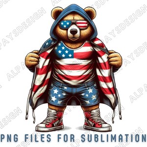 American Teddy Bear Png for Shirt American Flag Png American - Etsy