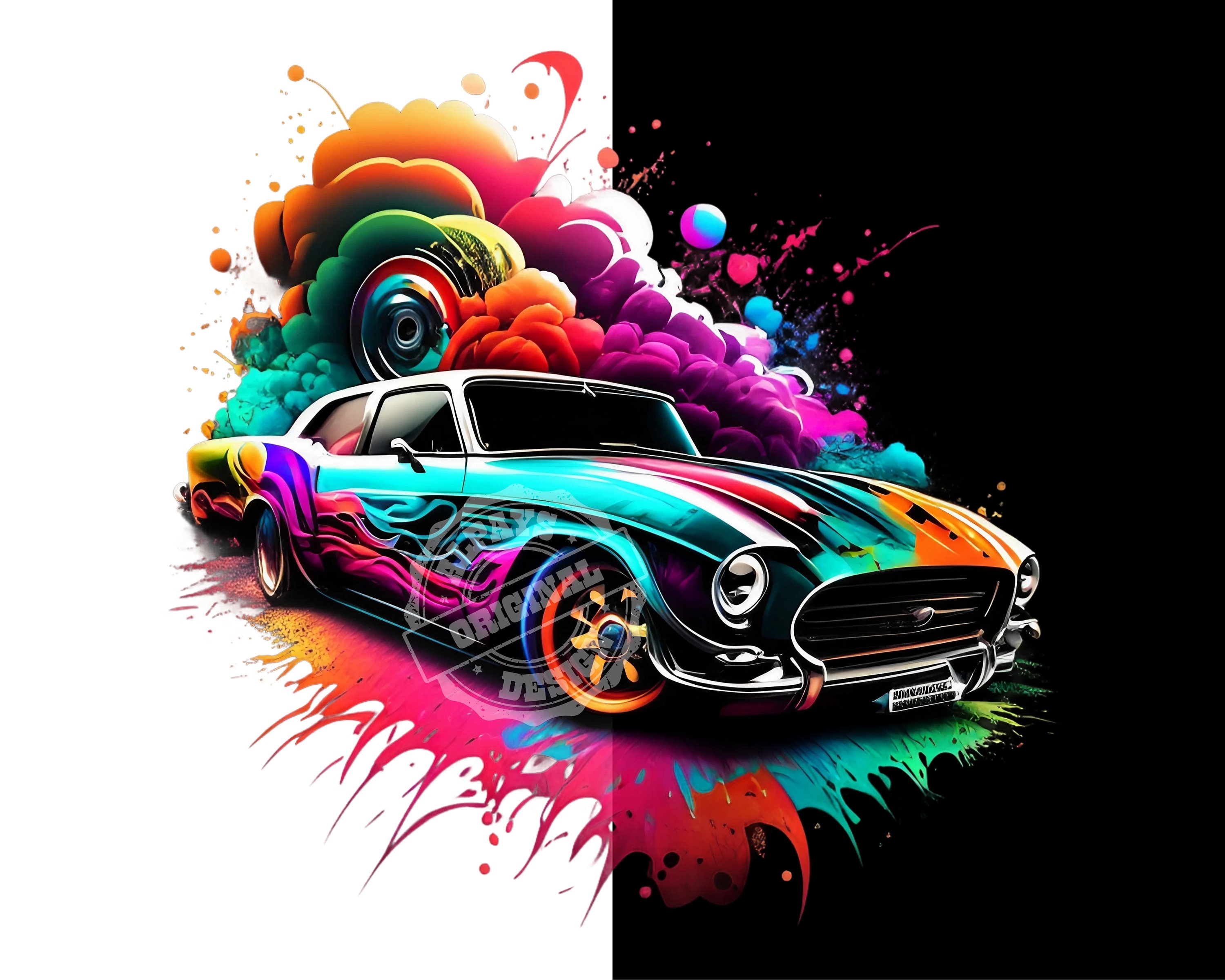 Colorful Car Png Png Files for Sublimation Dtf Designs 300 Dpi Colorful ...