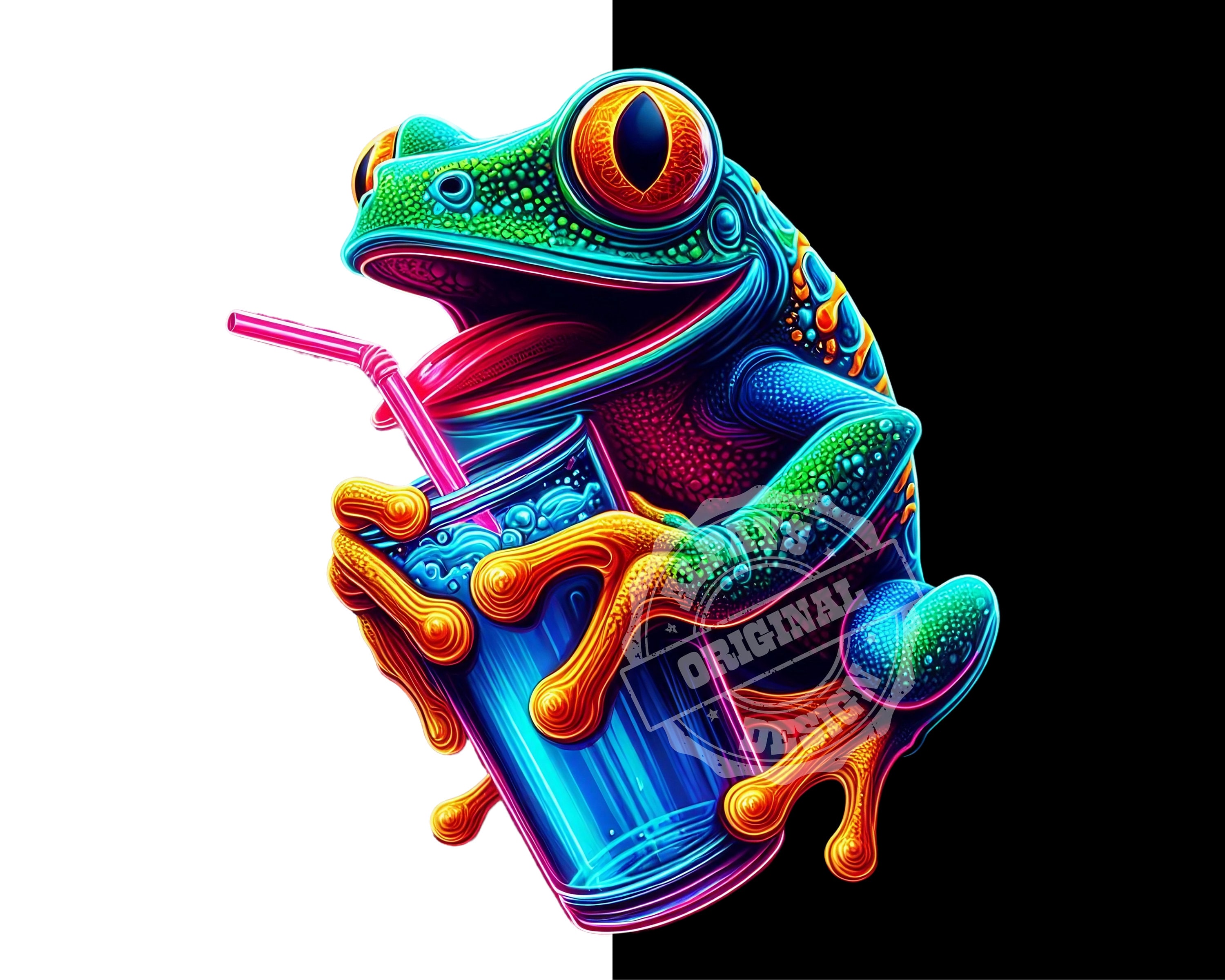 Neon Frog Png Files for Sublimation, Neon Frog Shirt Png,300 Dpi Neon ...