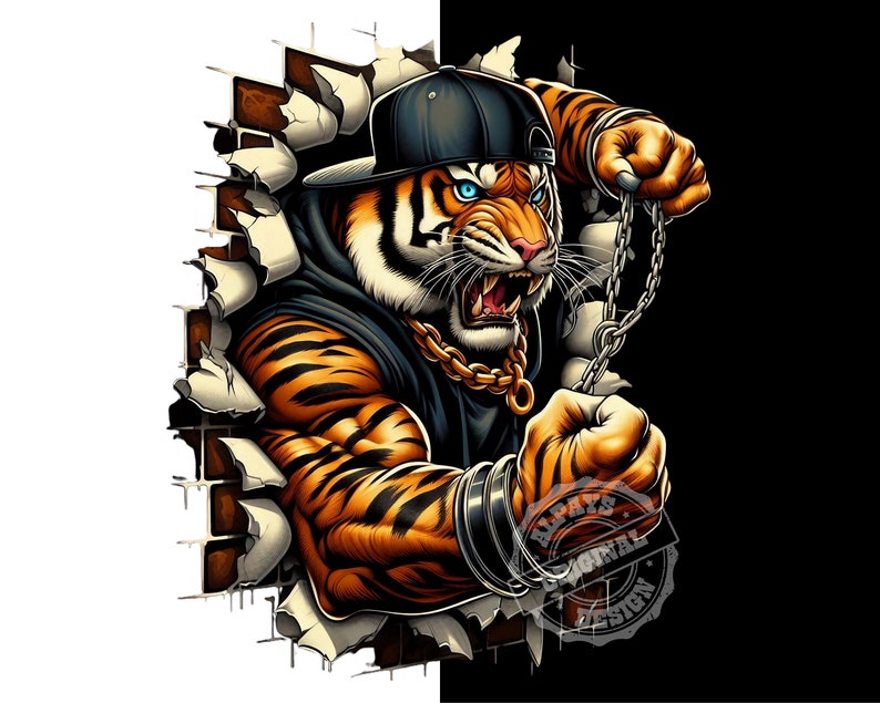 Hip Hop Tiger PNG, Graffiti Art Shirt Design (digital Download) - Etsy