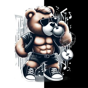 Singer Teddy Bear Shirt Png Sublimation Designs Dtf Designs Png for ...