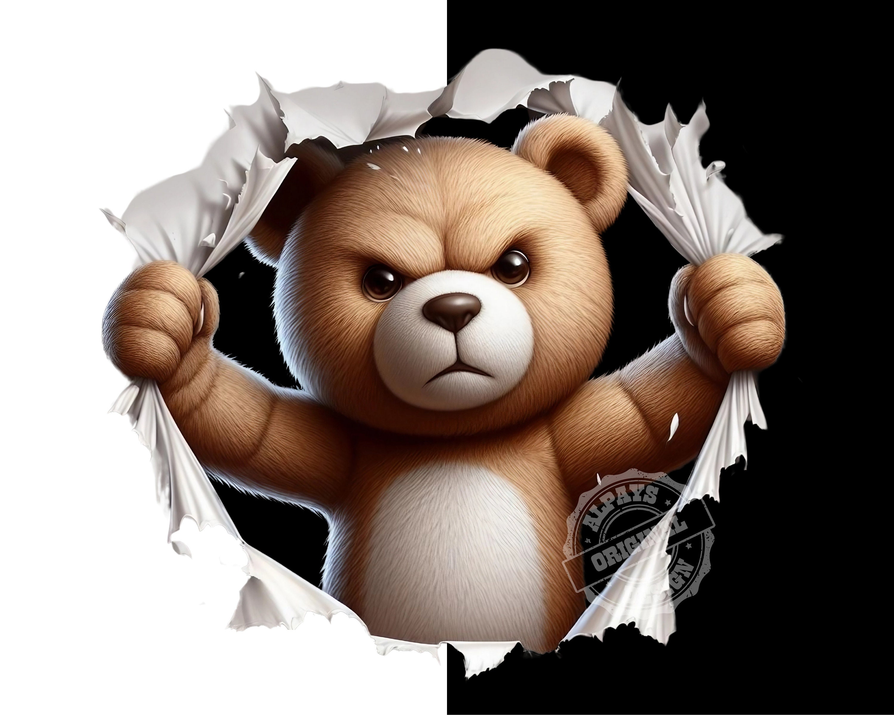 Angry Teddy Bear PNG, T-shirt Sublimation Design (digital Download) - Etsy