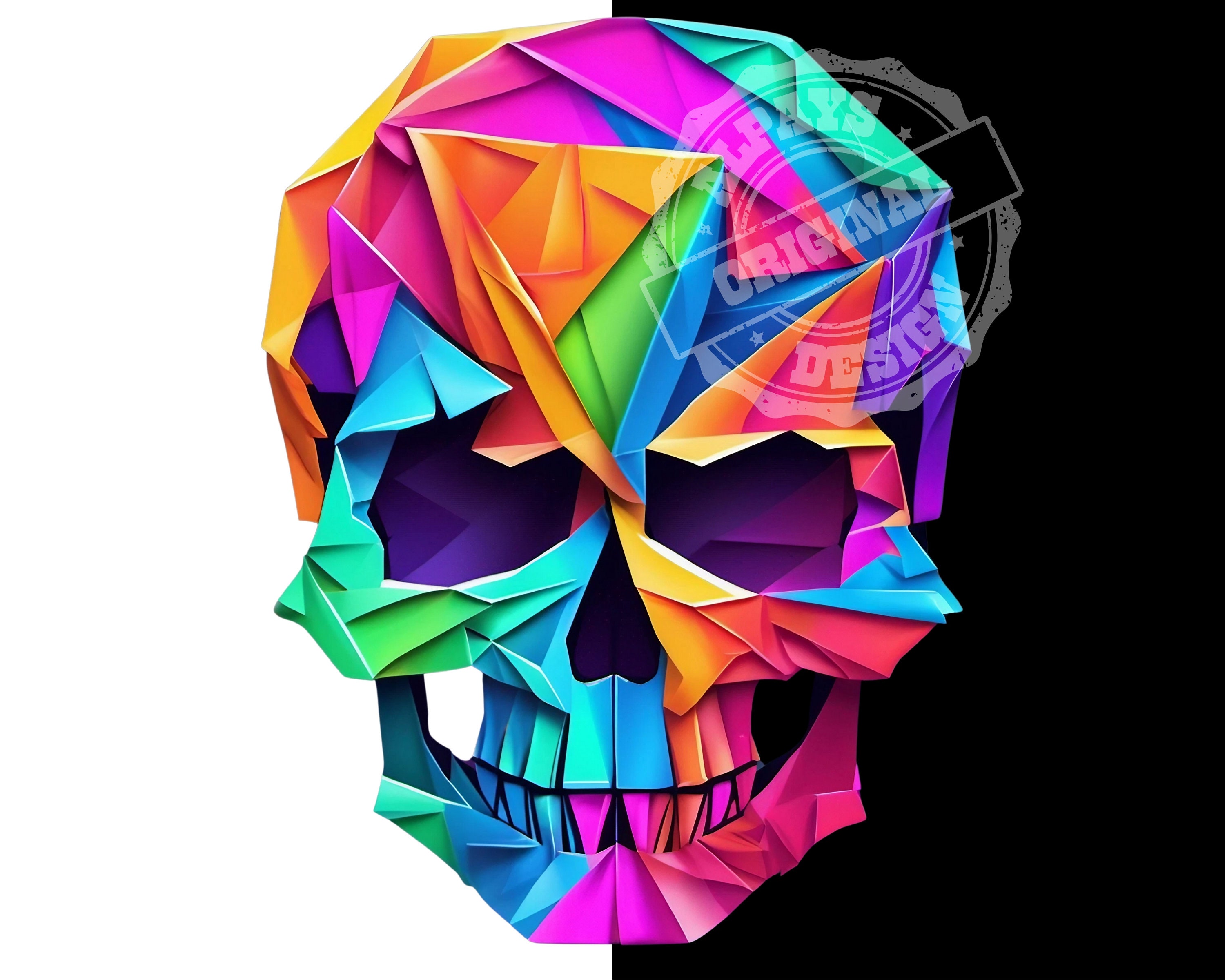 Colorful Skull Png Png Files for Sublimation Dtf Shirt Sublimation ...
