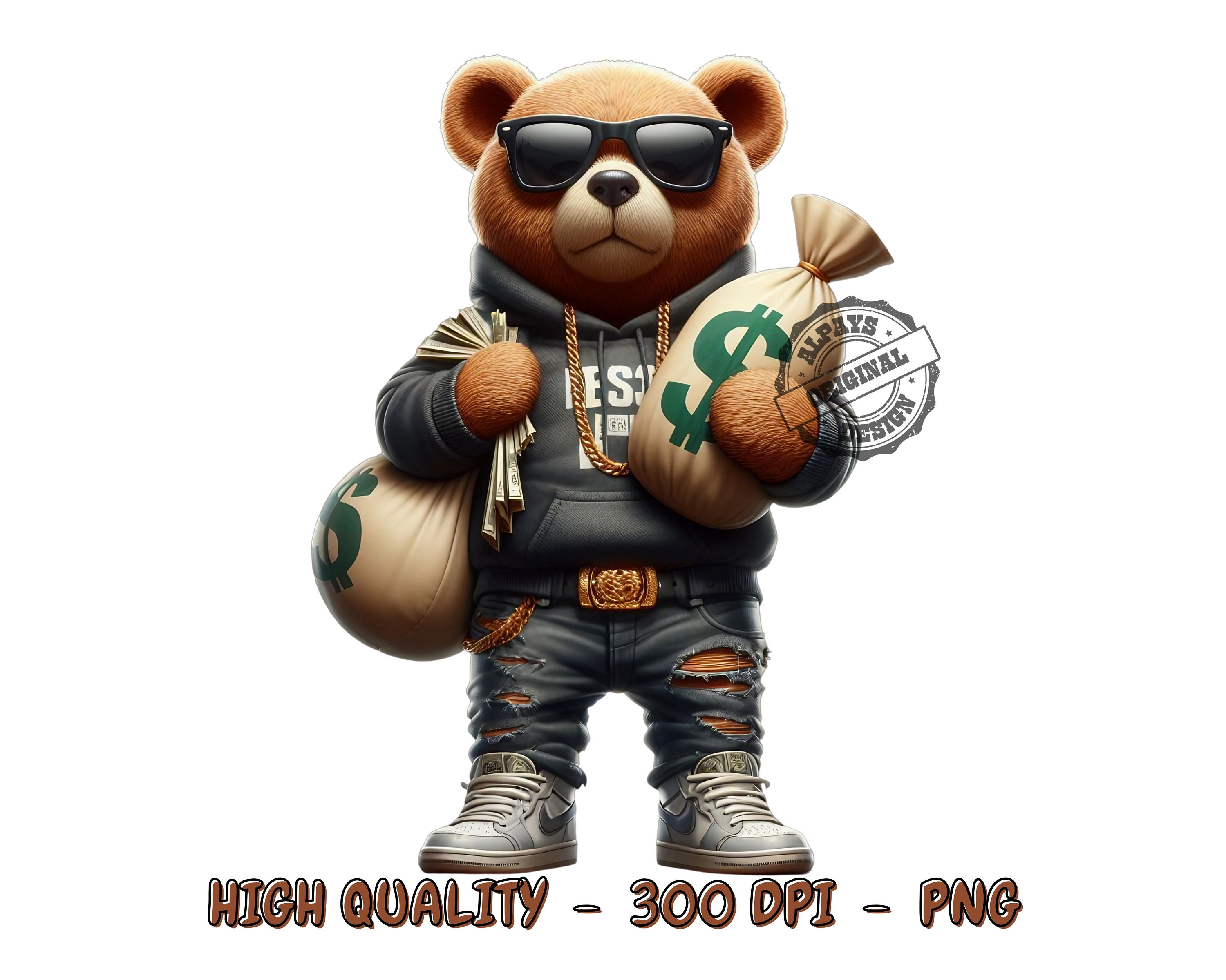 Cool Teddy Bear Holding Money, Hip Hop Teddy Bear, Graffiti Teddy Bear ...