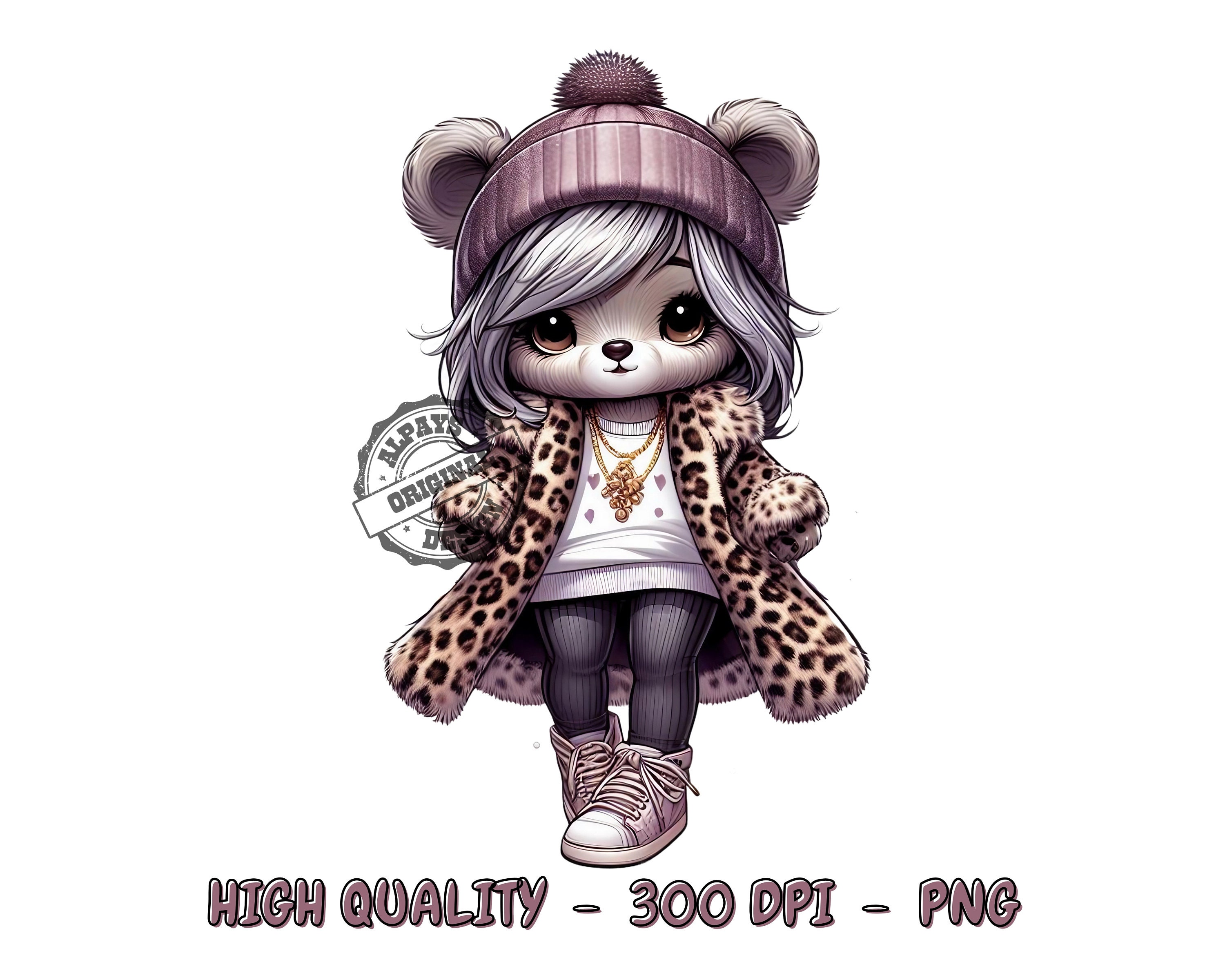 Pink Leopard Teddy Bear PNG for Shirt Sublimation (digital Download) - Etsy