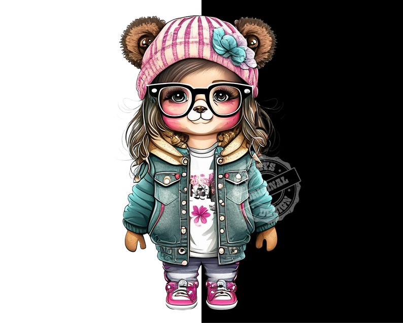 Cute Girl Teddy Bear Png Files for Sublimation 300 Dpi Png Digital ...