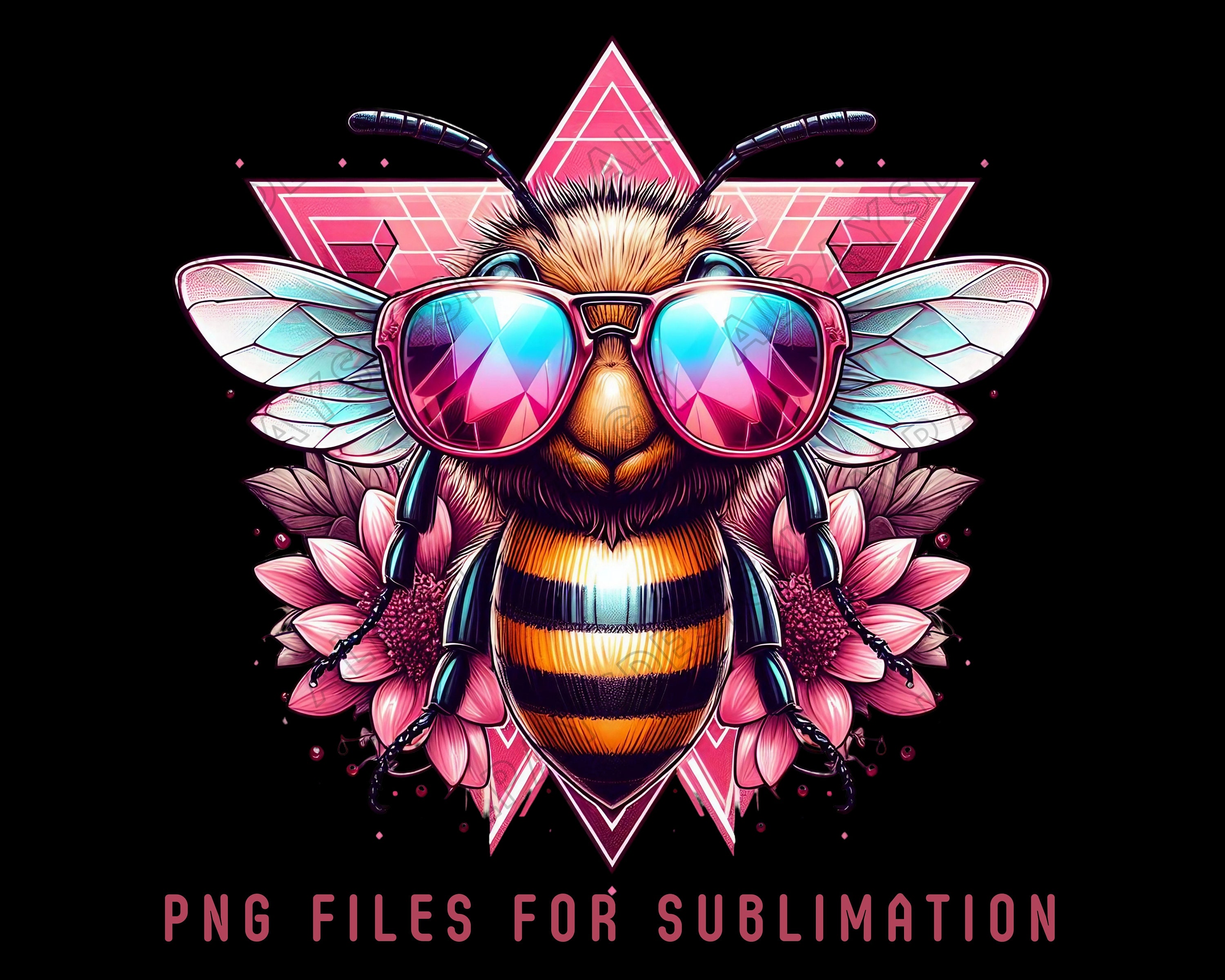 Pink Bee Png Files for Sublimation Shirt Designs Pink Shirt Designs Dtf ...