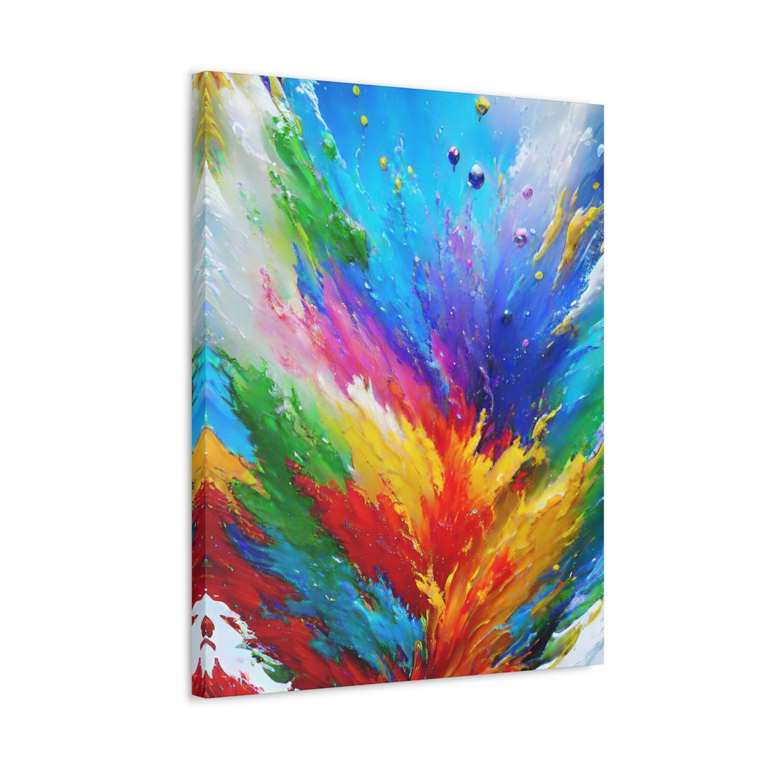 Paint Splash Modern Art Canvas Painting Unique Home Decor - Etsy