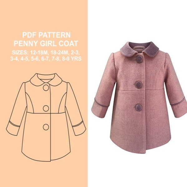 Girls Coat Pattern - Etsy