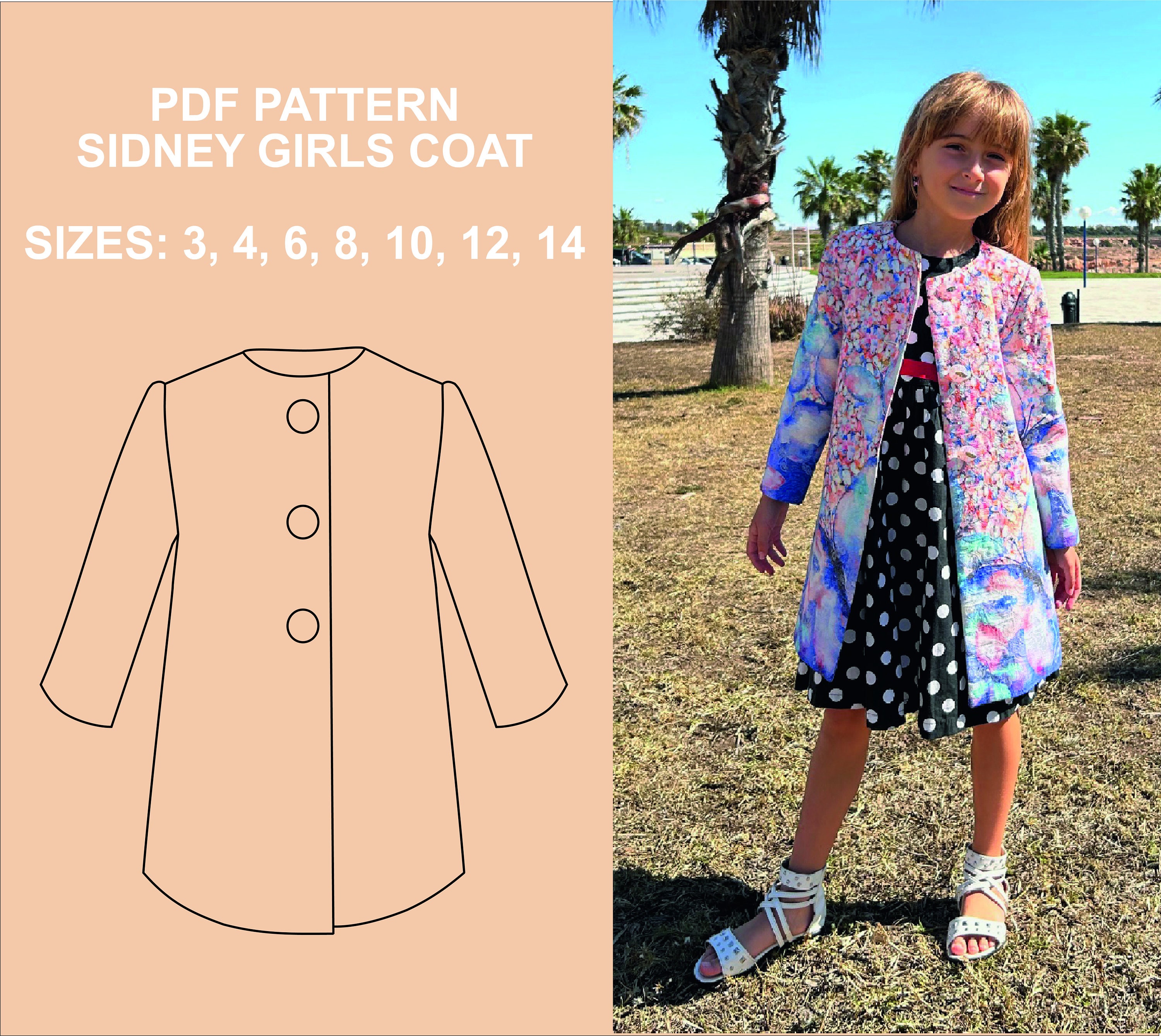 SIDNEY Girls Coat PDF Pattern - With Sewing Instructions - Etsy