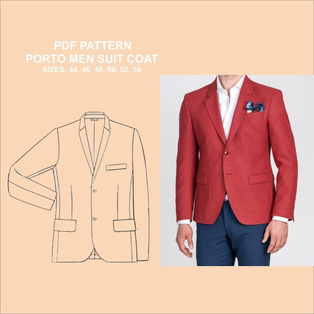 PORTO Men Suit Coat PDF Pattern – With Sewing Instructions - Etsy