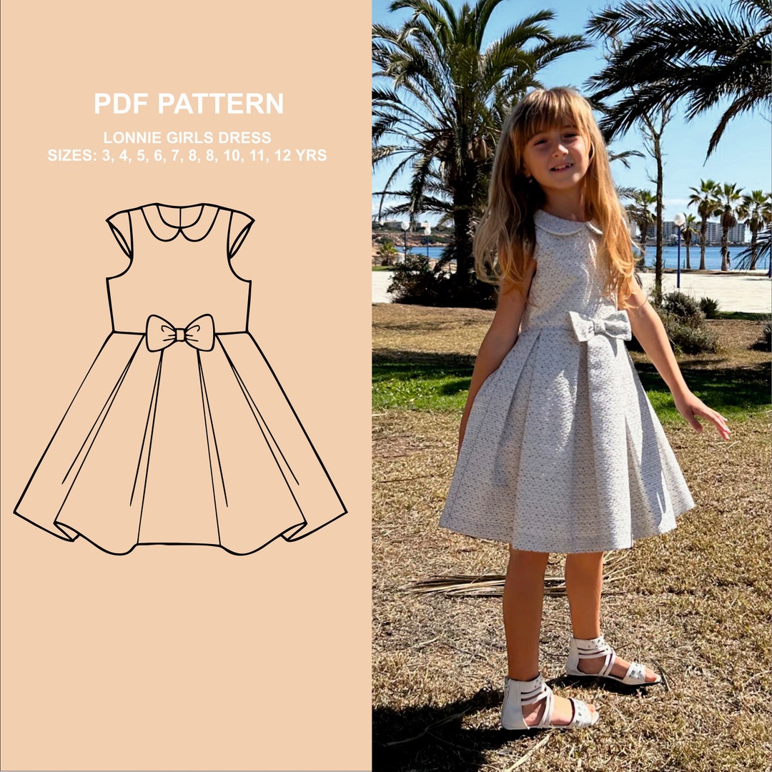 LONNIE Girls Dress PDF Pattern - With Sewing Instructions - Etsy