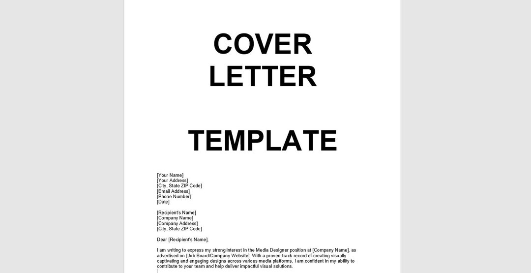 Architect: Cover Letter Template in English for Employee - Etsy