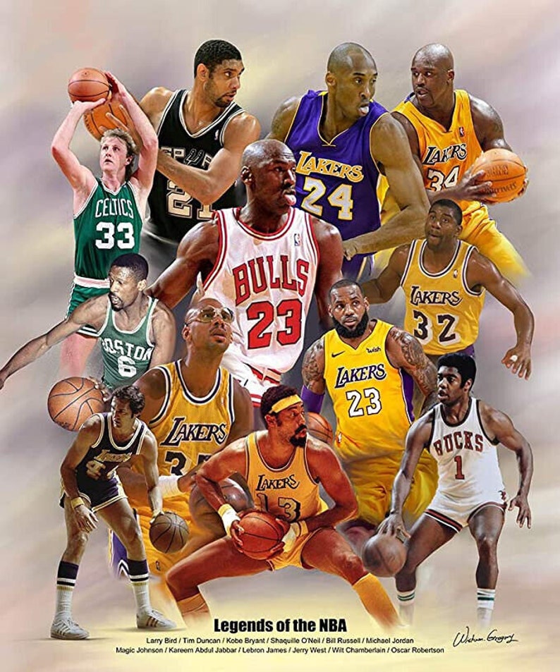 NBA BASKETBALL HOF - Jerseys, Legends Stars Jersey Poster Wall Decors ...