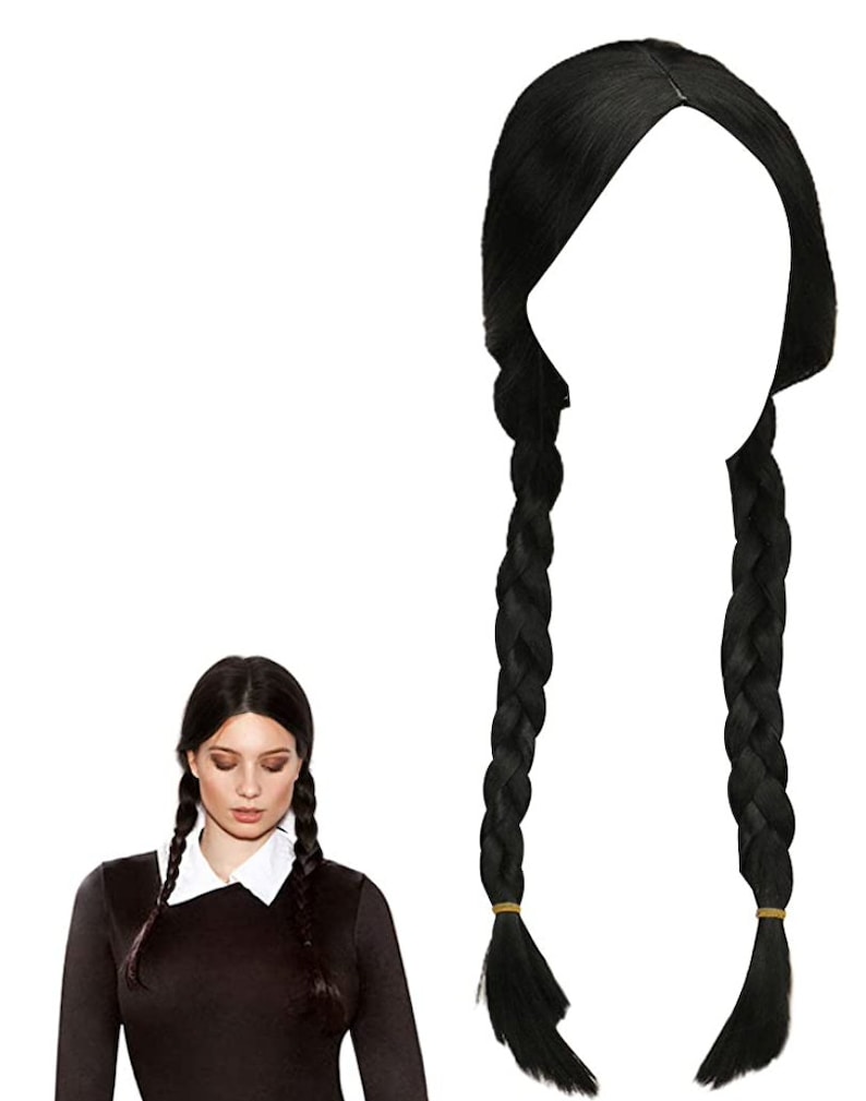 Custom Made Wednesday Addams Wig Double Black Braided Kid Wigs - Etsy