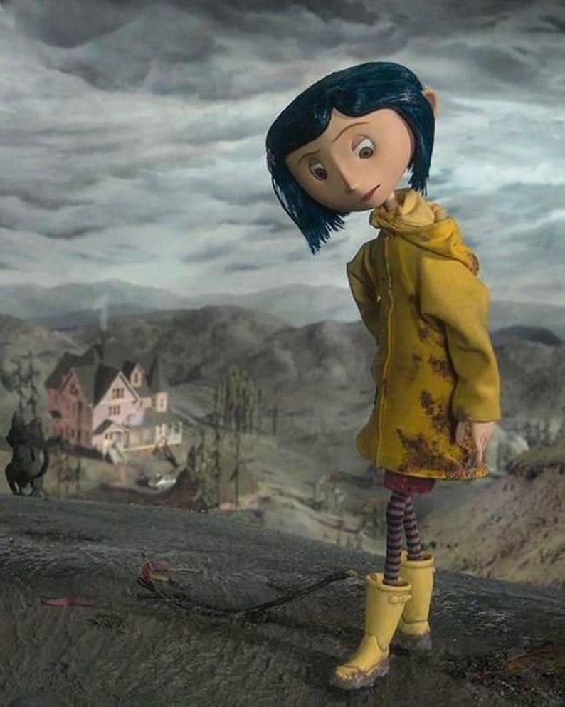 Coraline Coraline Jones Cosplay Costume Outfits Yellow Hooded - Etsy
