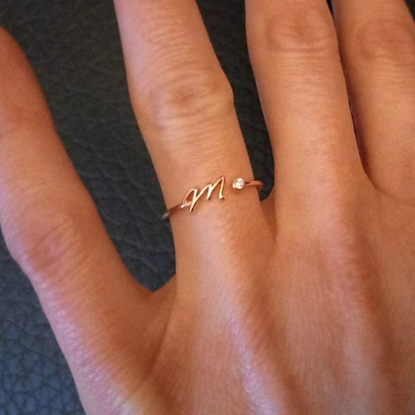 Letter Ring - Etsy