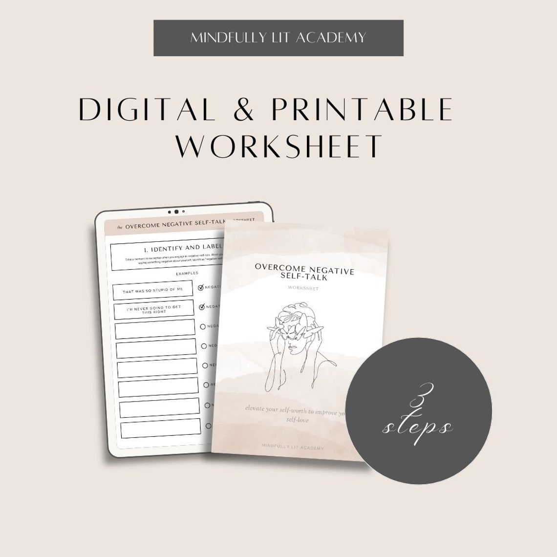 Overcome Negative Self-talk: Digital and Printable Worksheet for ...