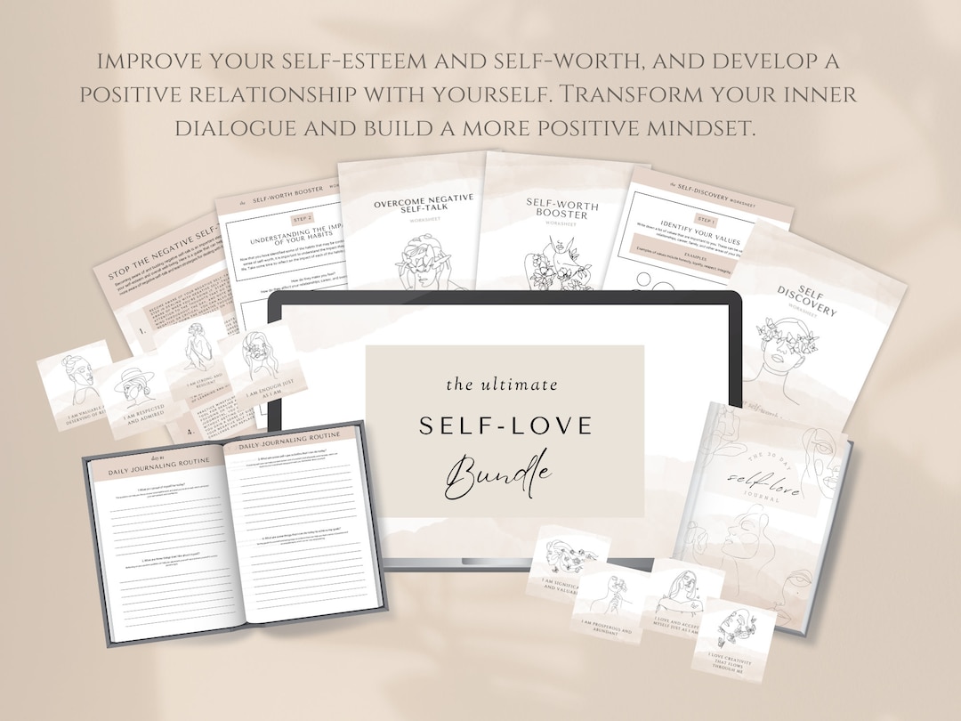 Self-love Bundle With 30 Day Digital/printable Journal, Self-worth ...