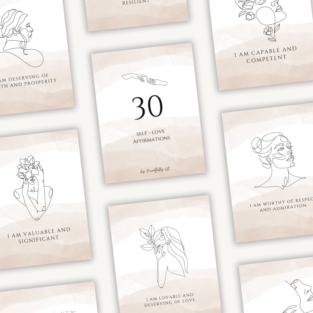 Self-love Affirmation Cards for Daily Inspiration, Printable and ...