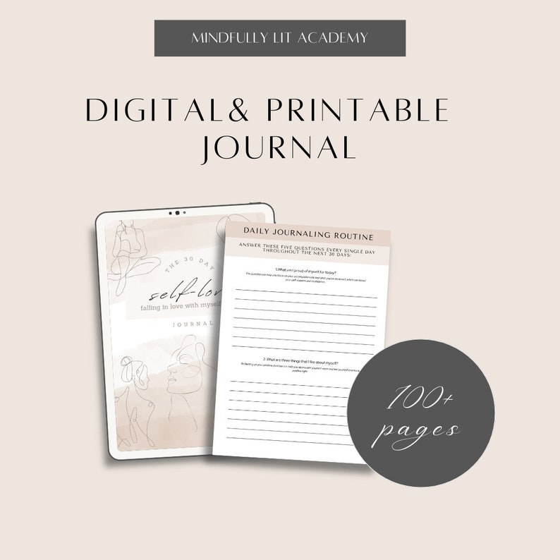 Self-love Journal: A Digital and Printable Journal for Mindfulness ...