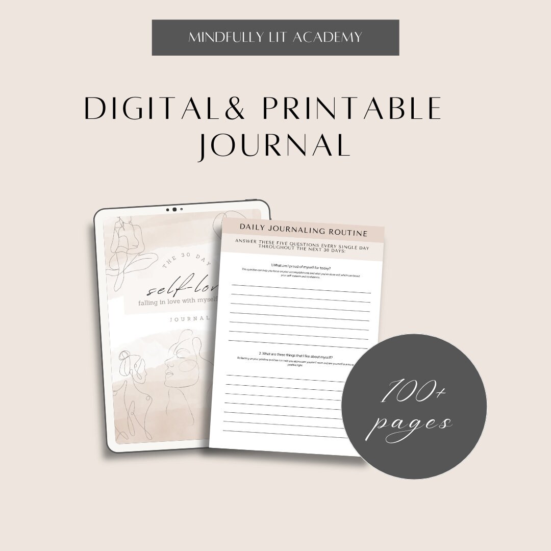 Self-love Journal: A Digital and Printable Journal for Mindfulness ...