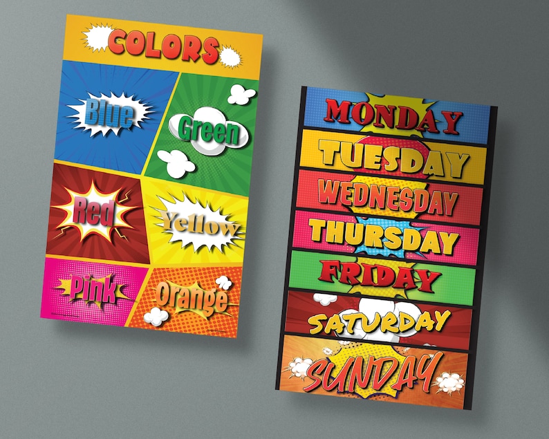 Pop Art Educational Poster Bundle, Instant Download, Educational Prints ...