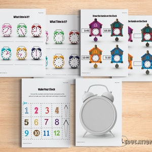 How to Tell Time Educational Printables, Telling Time, Clock Clipart ...