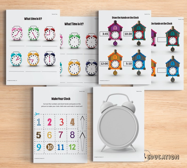 How to Tell Time Educational Printables, Telling Time, Clock Clipart ...