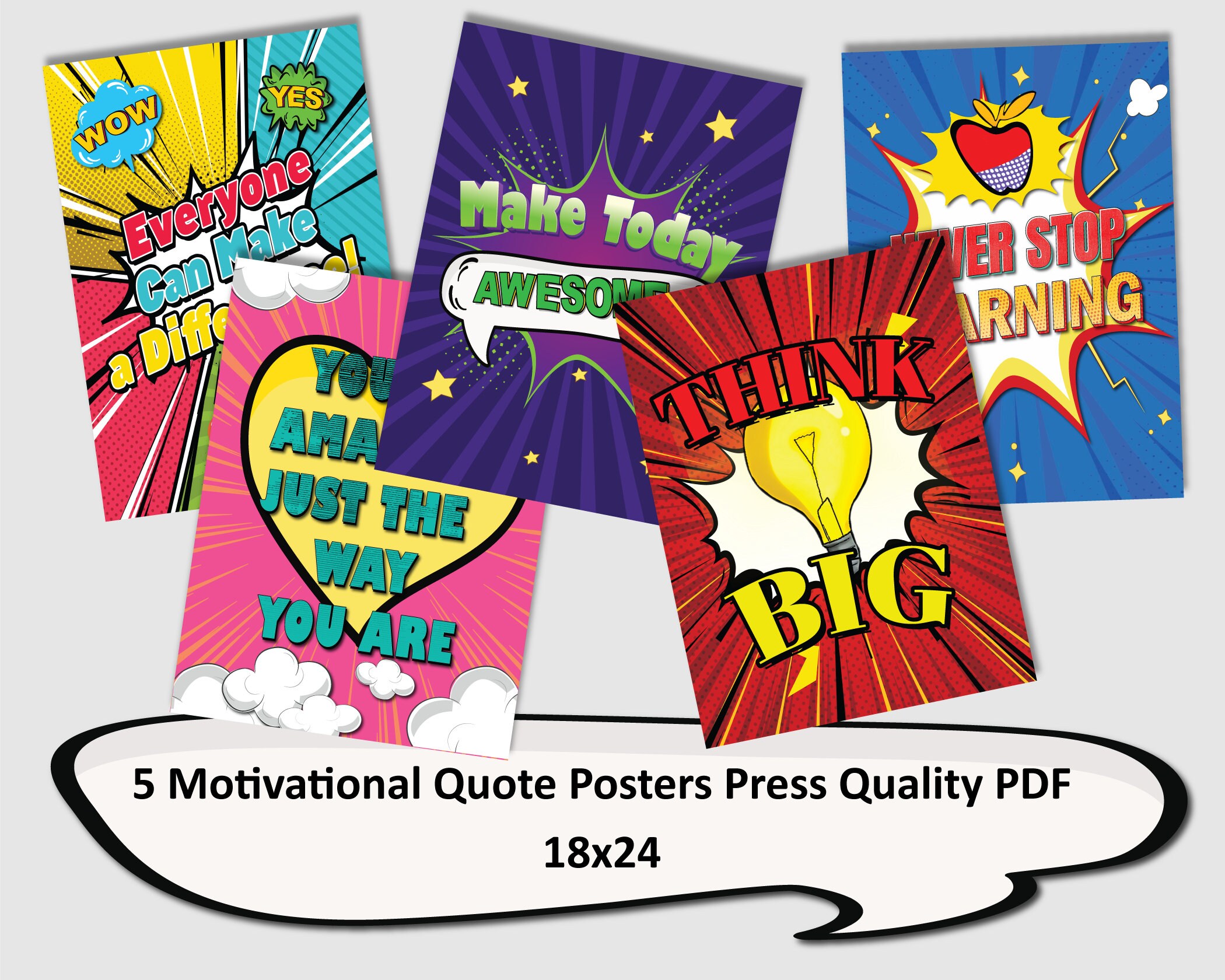 Pop Art Educational Poster Bundle, Instant Download, Educational Prints ...