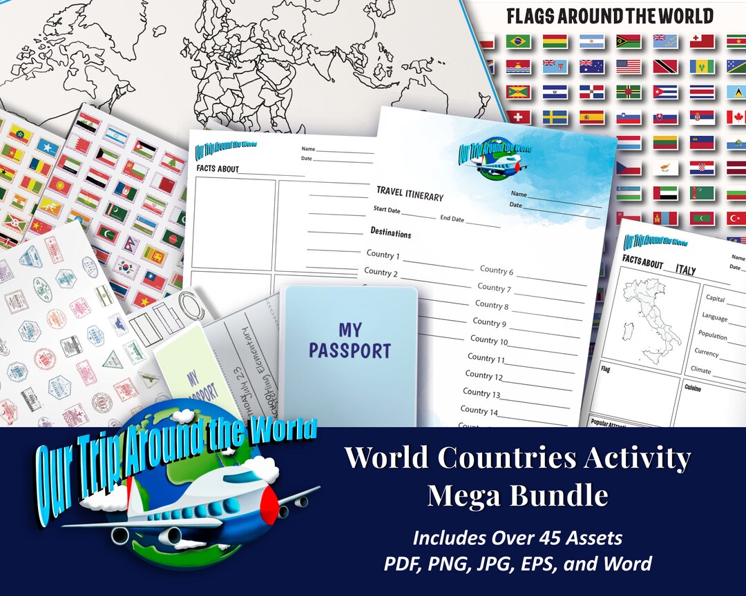 Education World Travel Activity Bundle, Instant Download, Educational ...