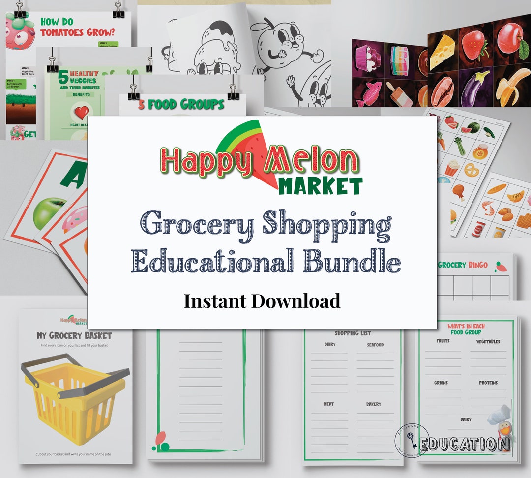 Grocery Shopping Educational Bundle, Learning Posters, Educational ...