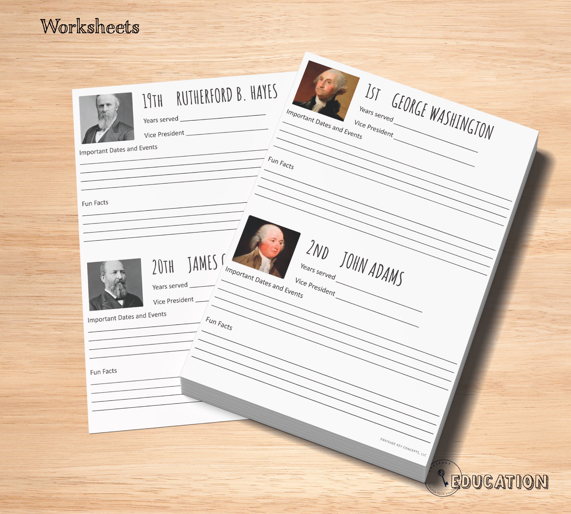 US Presidents Educational Printables, US History, Educational Prints ...