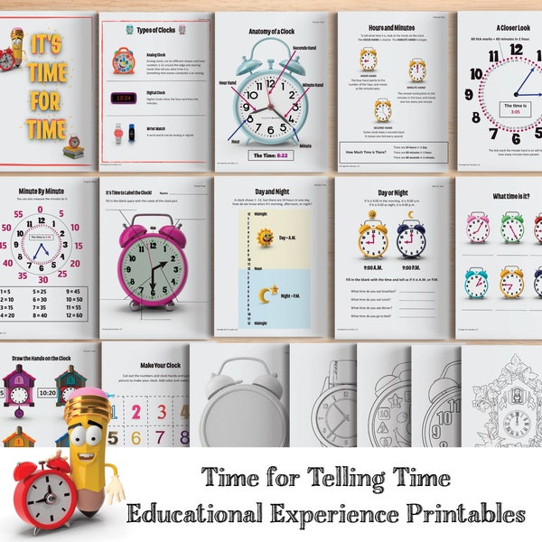 Telling Time Clipart - Etsy