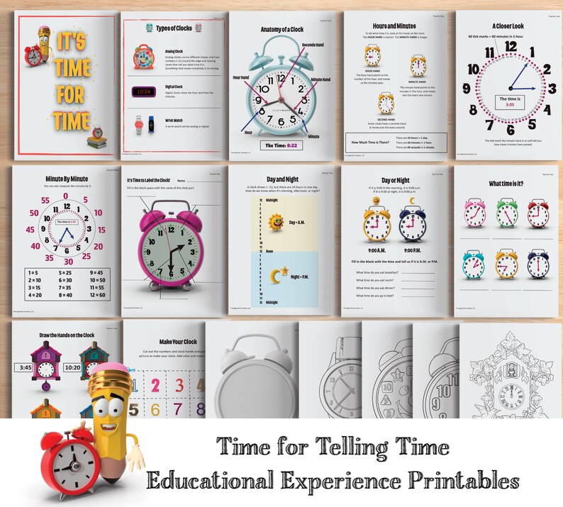 How to Tell Time Educational Printables, Telling Time, Clock Clipart ...