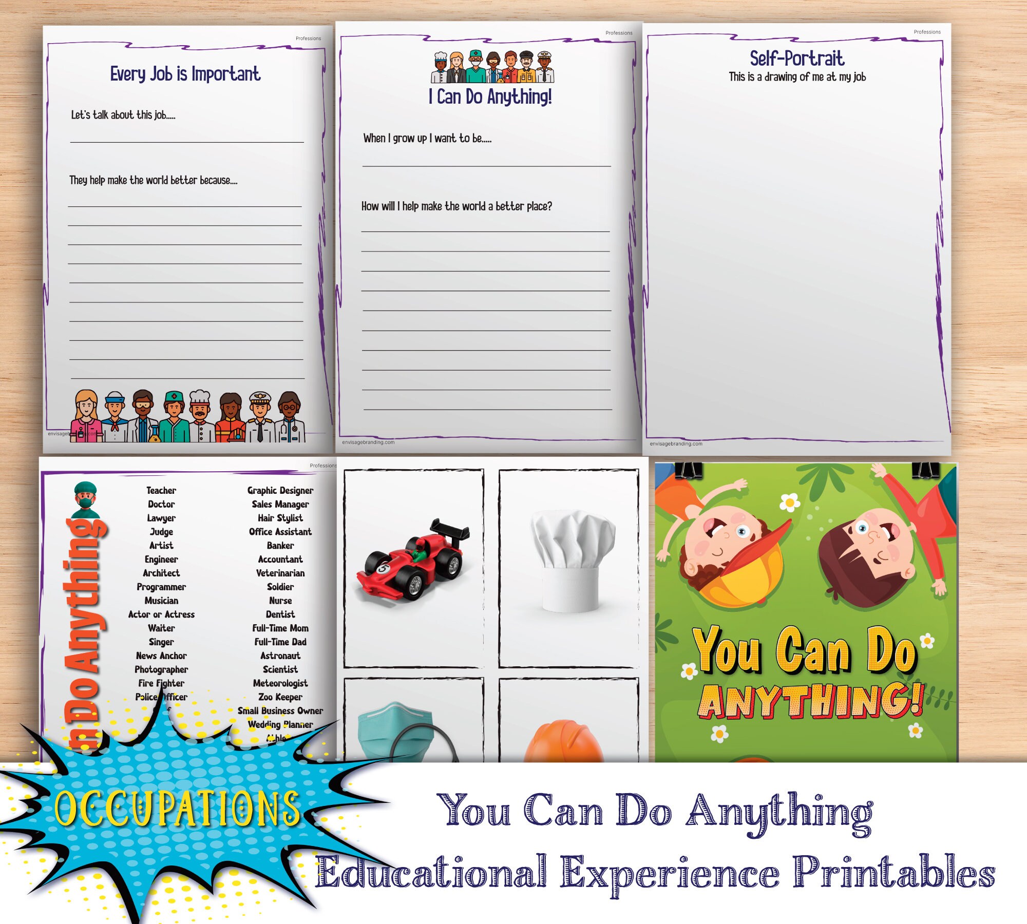 Occupations Educational Printables, Occupations Clipart, Classroom ...