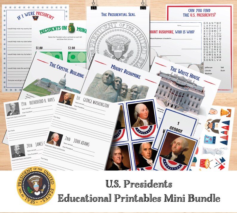 US Presidents Educational Printables, US History, Educational Prints ...