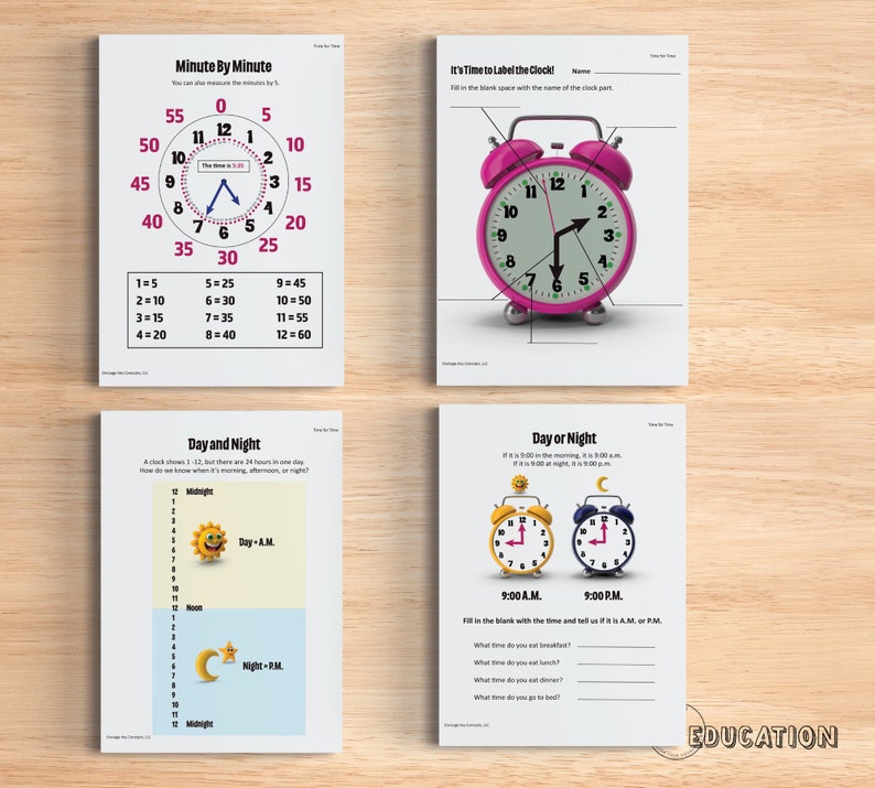 How to Tell Time Educational Printables, Telling Time, Clock Clipart ...