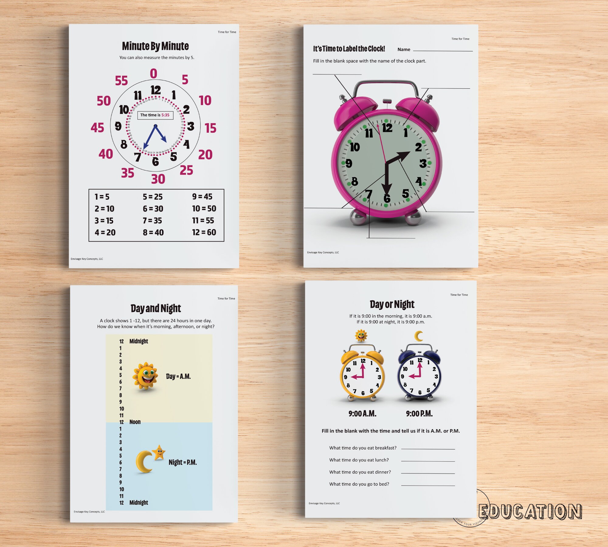 How to Tell Time Educational Printables, Telling Time, Clock Clipart ...
